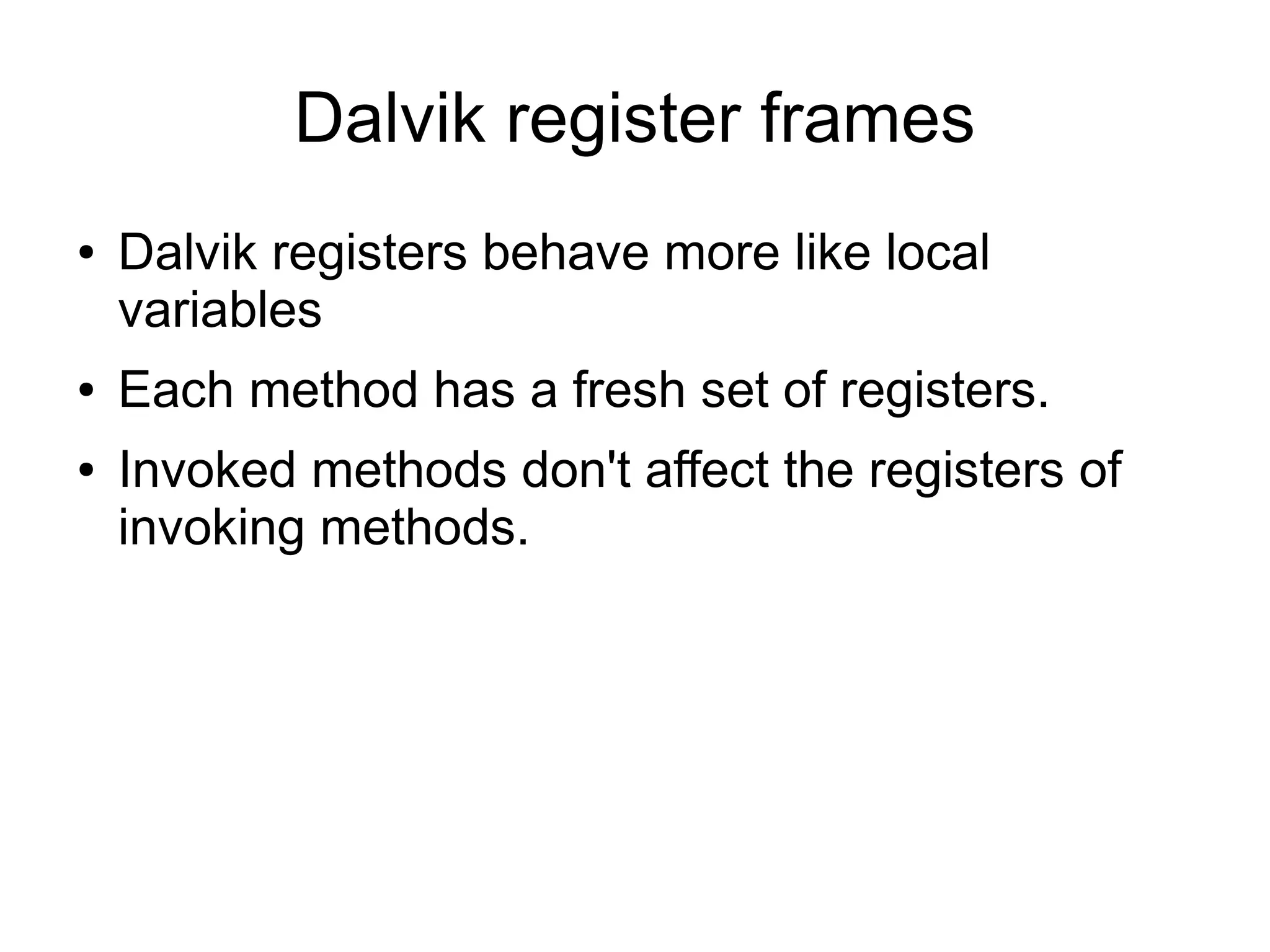 Understanding The Dalvik Bytecode With The Dedexer Tool Pdf Operating Systems Computer