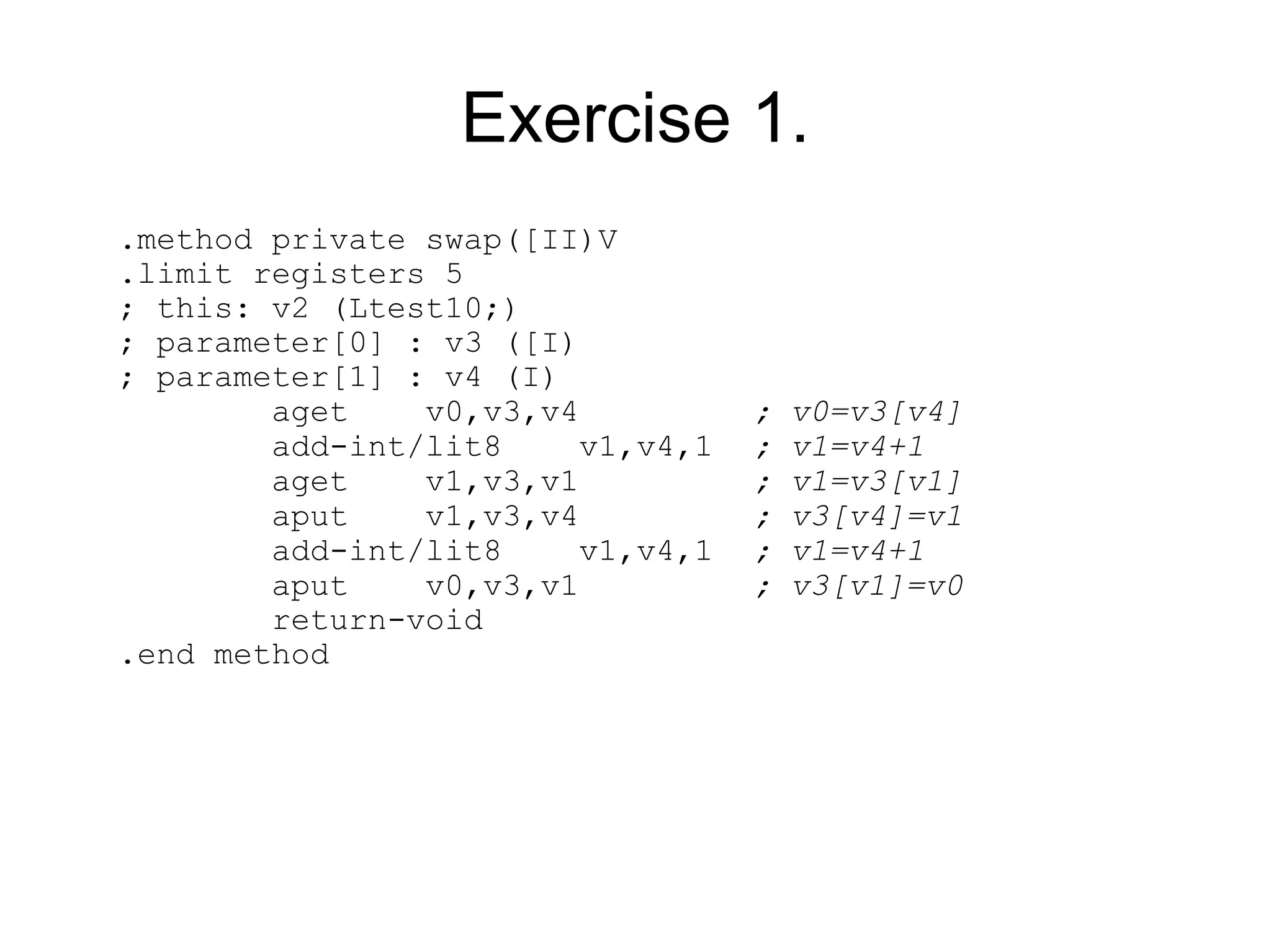 Understanding The Dalvik Bytecode With The Dedexer Tool Pdf Operating Systems Computer