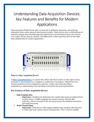 Understanding Data Acquisition Devices Key Features and Benefits for ...