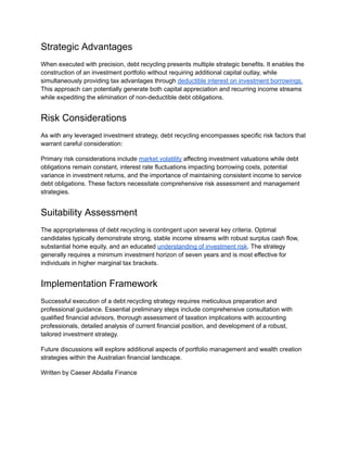Understanding Debt Recycling - A Strategic Approach to Wealth Creation ...