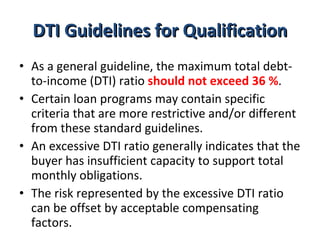 Understanding Debt-To-Income (DTI) | PPT