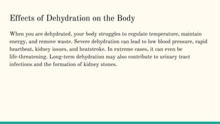 Understanding Dehydration and Its Impact on Everyday Health | PDF