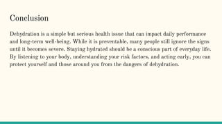 Understanding Dehydration and Its Impact on Everyday Health | PDF