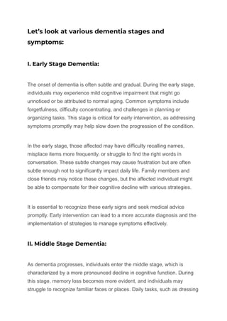 Understanding Dementia Stages and Symptoms_ Navigating the Complex ...