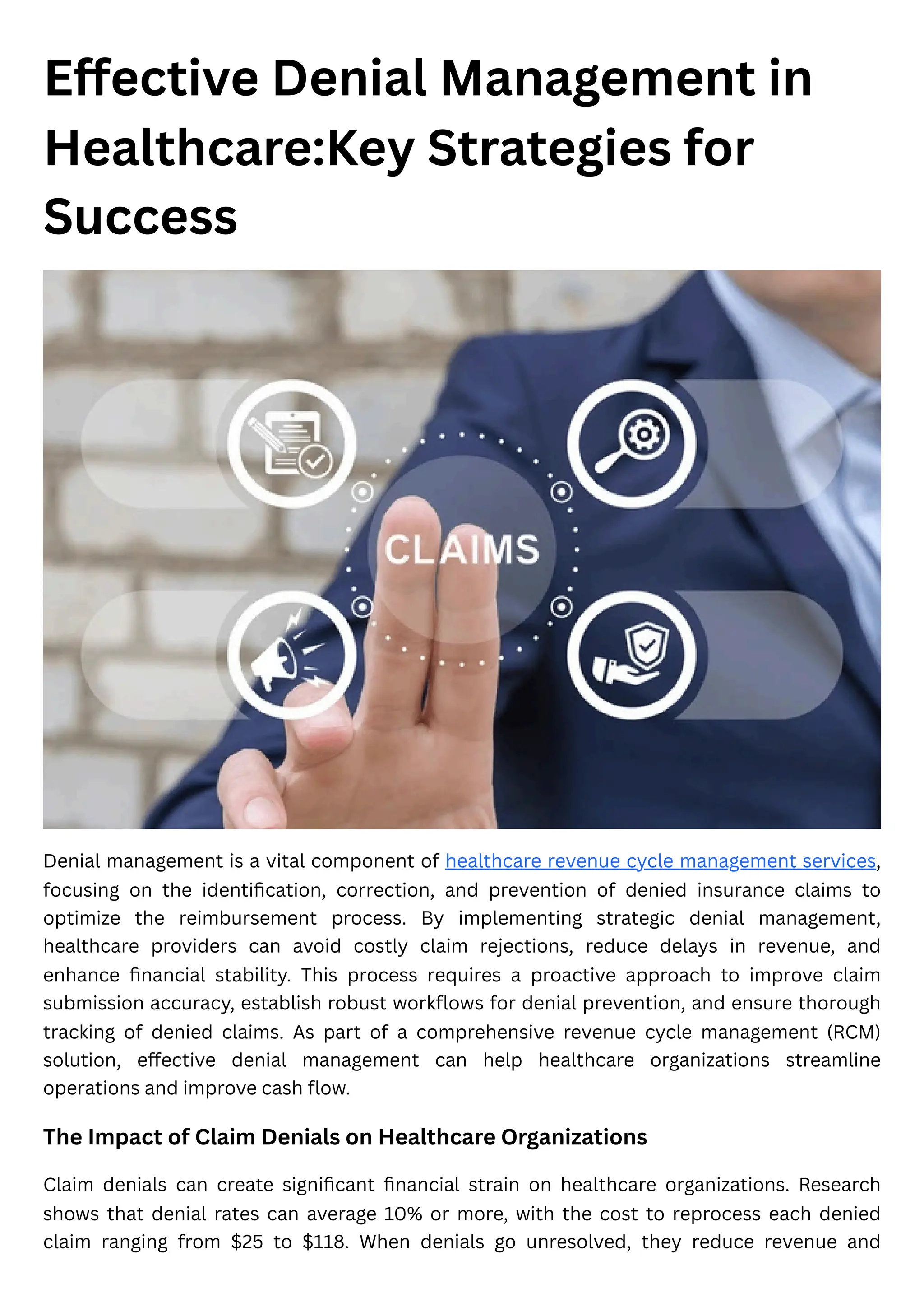 Understanding Denial Management in Healthcare Key Strategies for ...