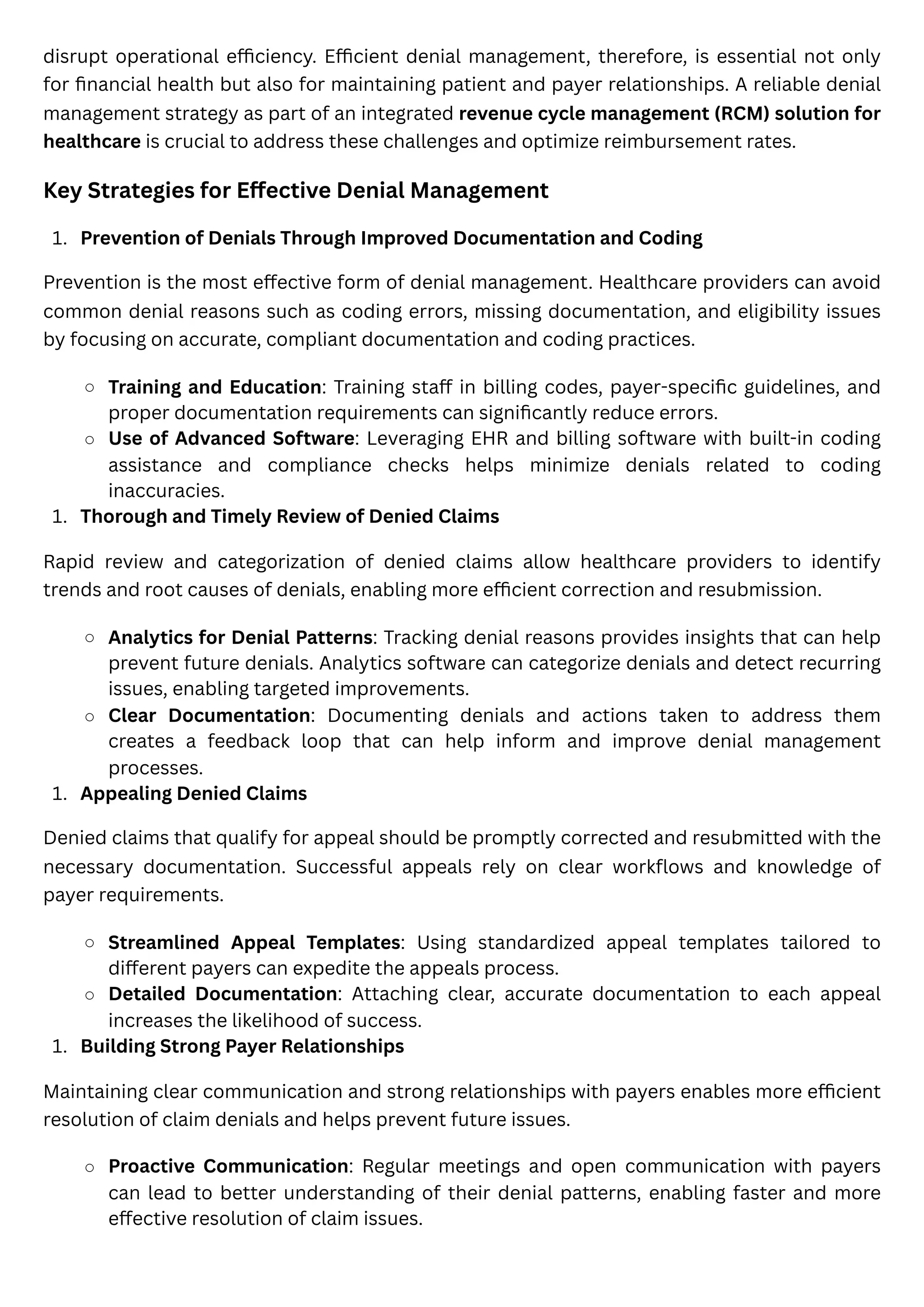 Understanding Denial Management in Healthcare Key Strategies for Improvement | PDF