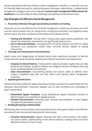 Understanding Denial Management in Healthcare Key Strategies for Improvement | PDF
