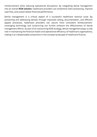 Understanding Denial Management in Healthcare Key Strategies for ...