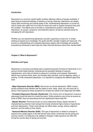Understanding Depression: A Comprehensive Guide | PDF
