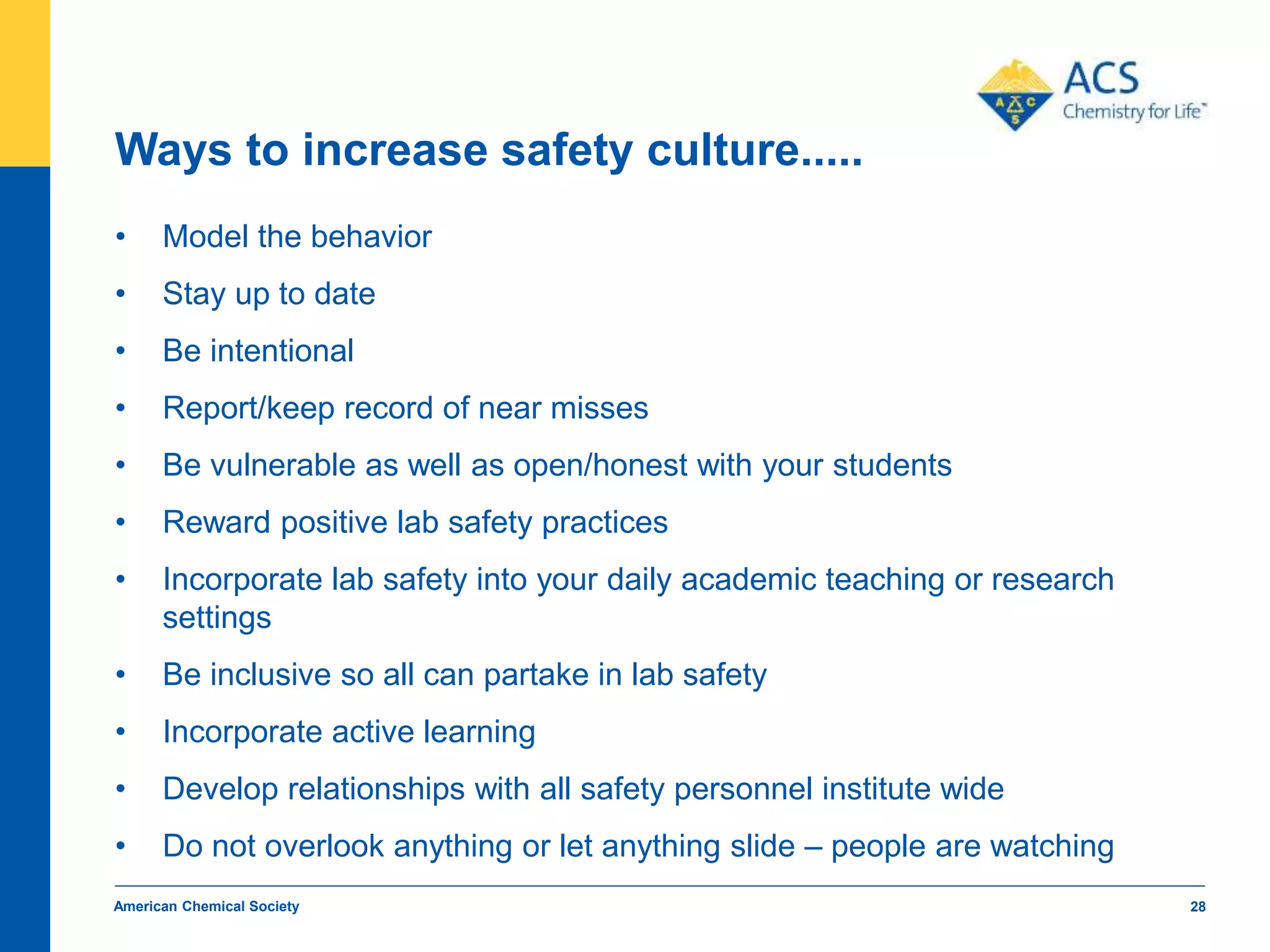 Understanding, Developing, and Implementing Laboratory Safety Culture ...