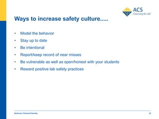 Understanding, Developing, and Implementing Laboratory Safety Culture ...