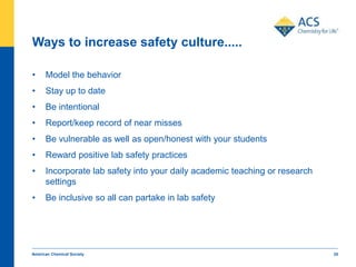 Understanding, Developing, and Implementing Laboratory Safety Culture ...