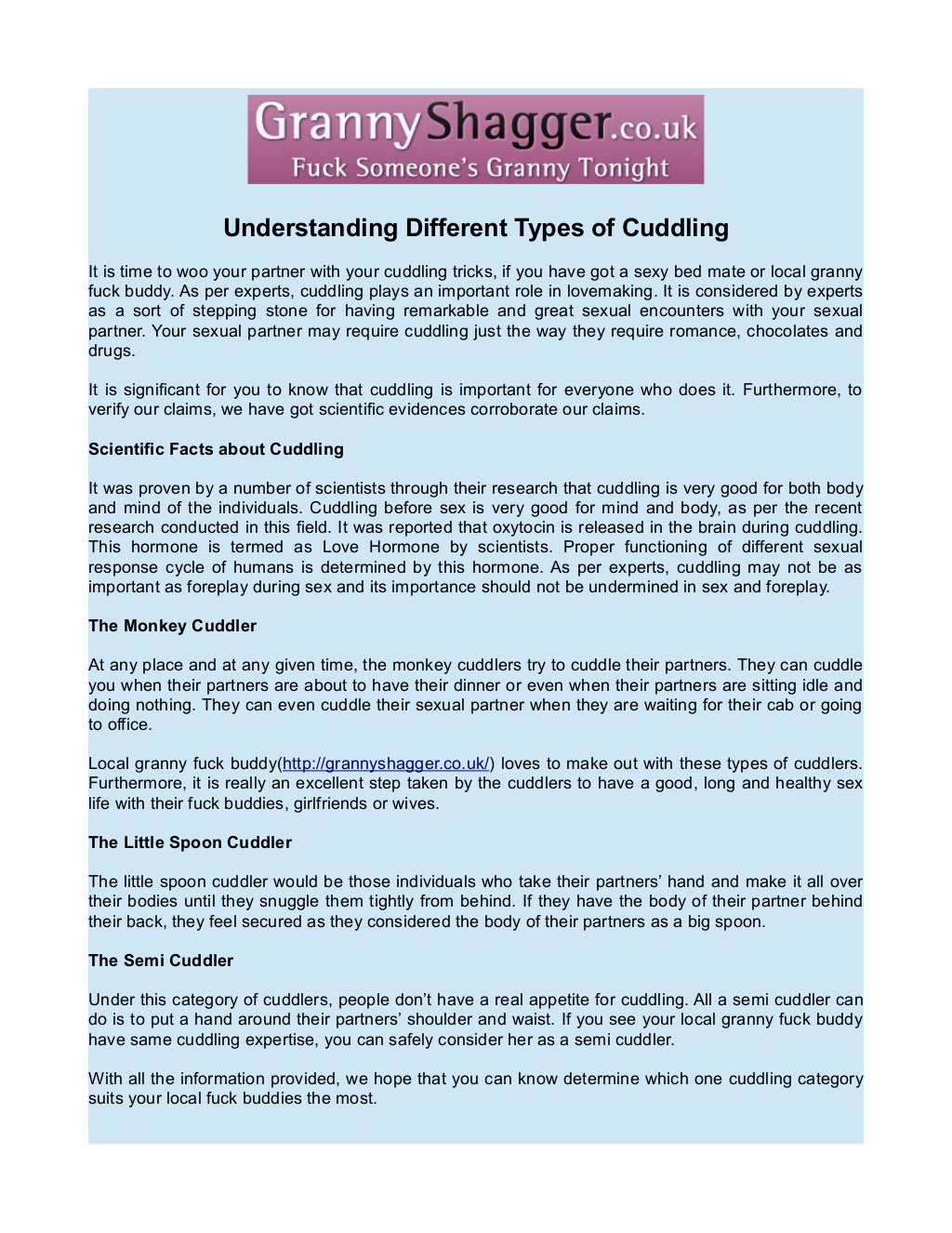 Understanding Different Types of Cuddling