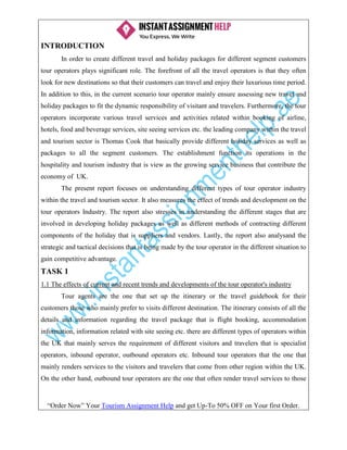 Understanding different types of tour operator industry | PDF