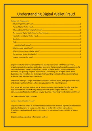 Understanding Digital Wallet Fraud & FAQ | PDF