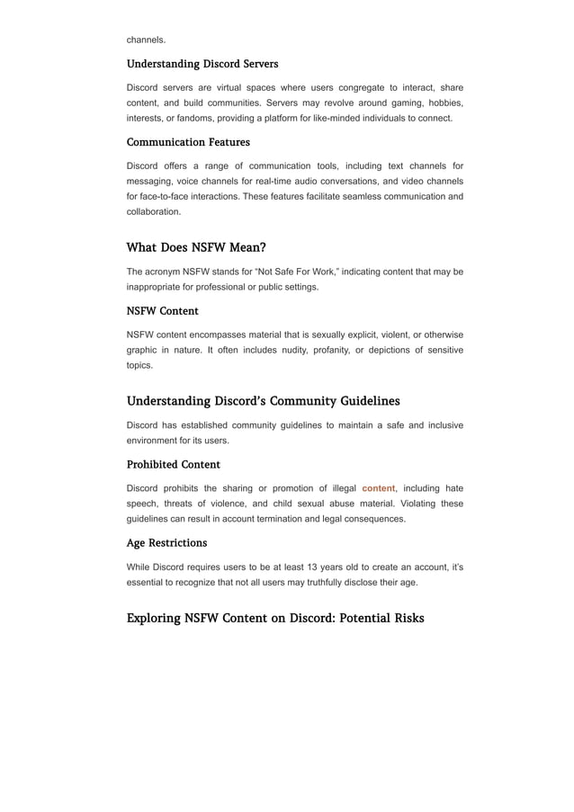 Understanding Discord NSFW Servers A Guide for Responsible Users.pdf ...