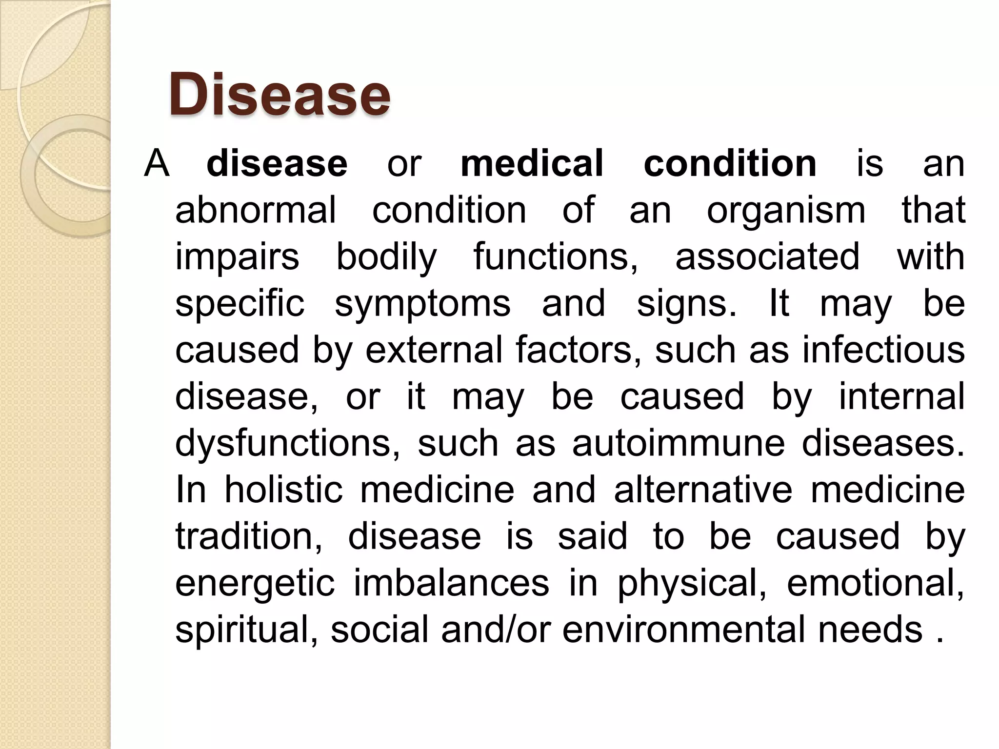 Understanding diseases and its major treatment | PPTX