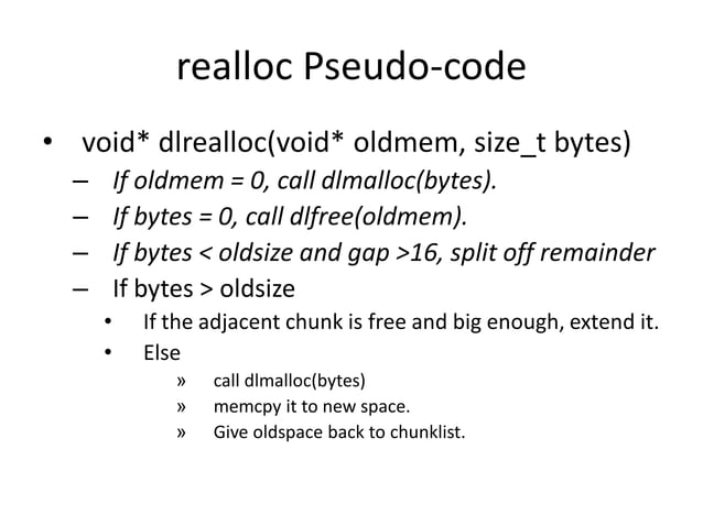 Understanding DLmalloc | PPT