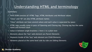 Understanding HTML Dom Terminology Playwright course | PPT