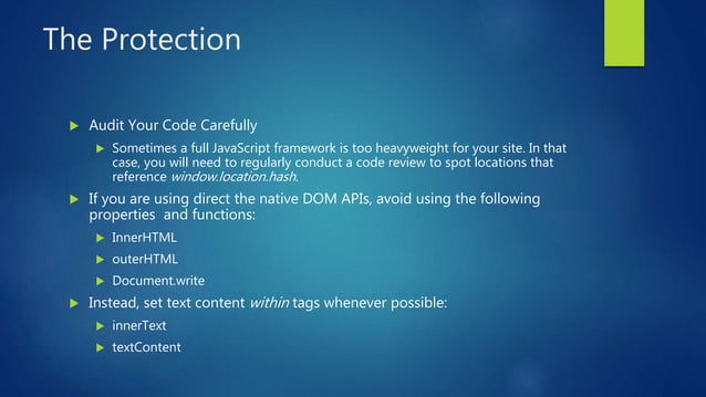 Understanding dom based xss | PPTX | Web Design and HTML | Internet