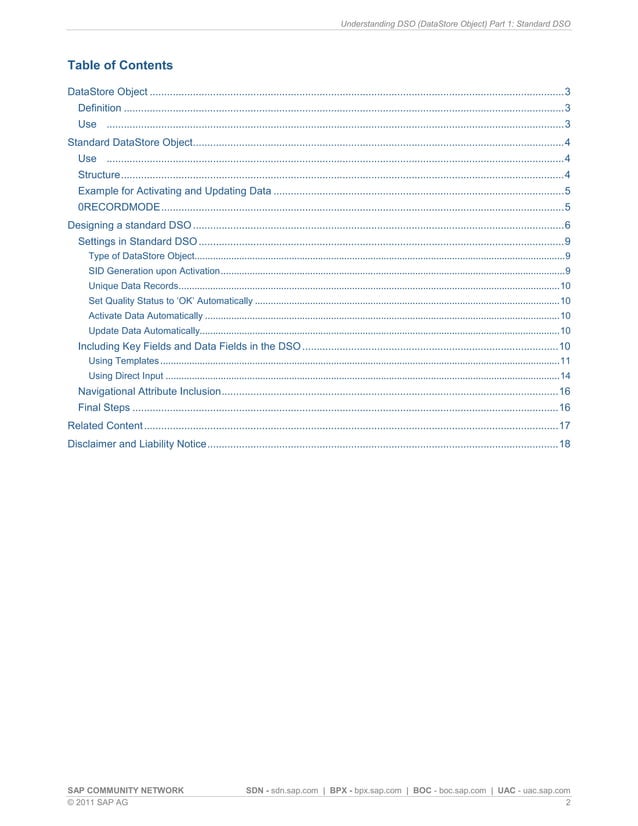 Understanding Dso Data Store Object Part 13a Standard Dsodoc