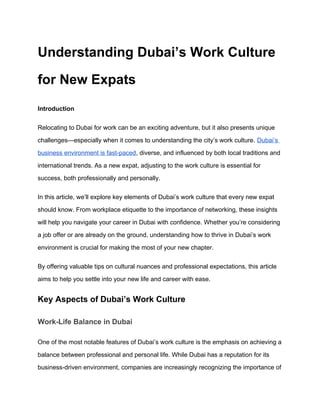 Understanding Dubai’s Work Culture for New Expats.docx