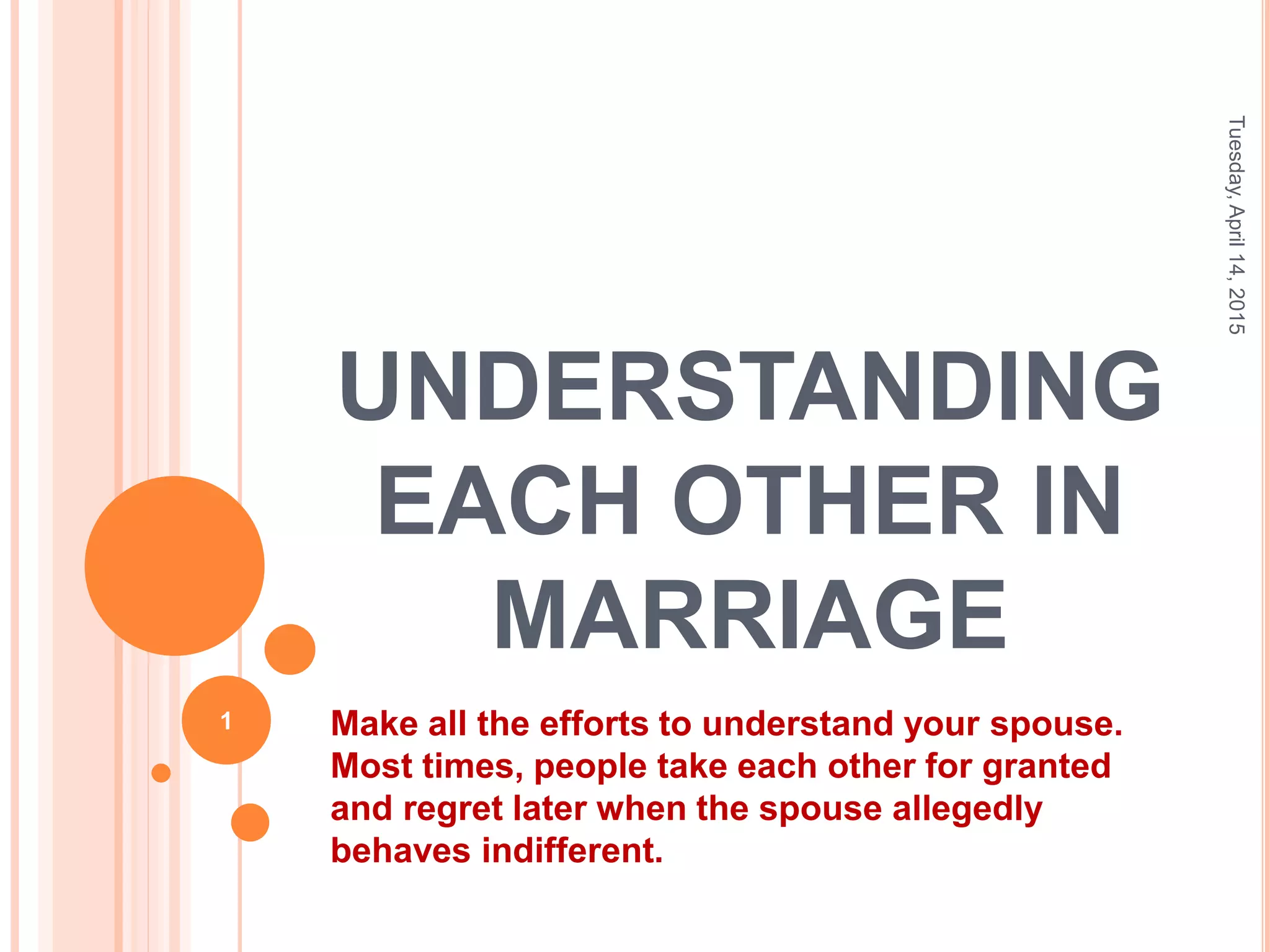 Understanding Each Other in Marriage | PPTX
