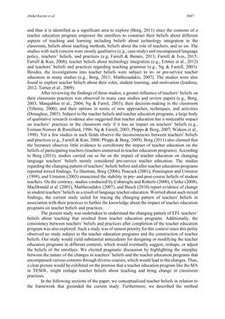 Understanding EFL Teachers’ Beliefs and Practices in EFL Classrooms: A Phenomenological Approach ...