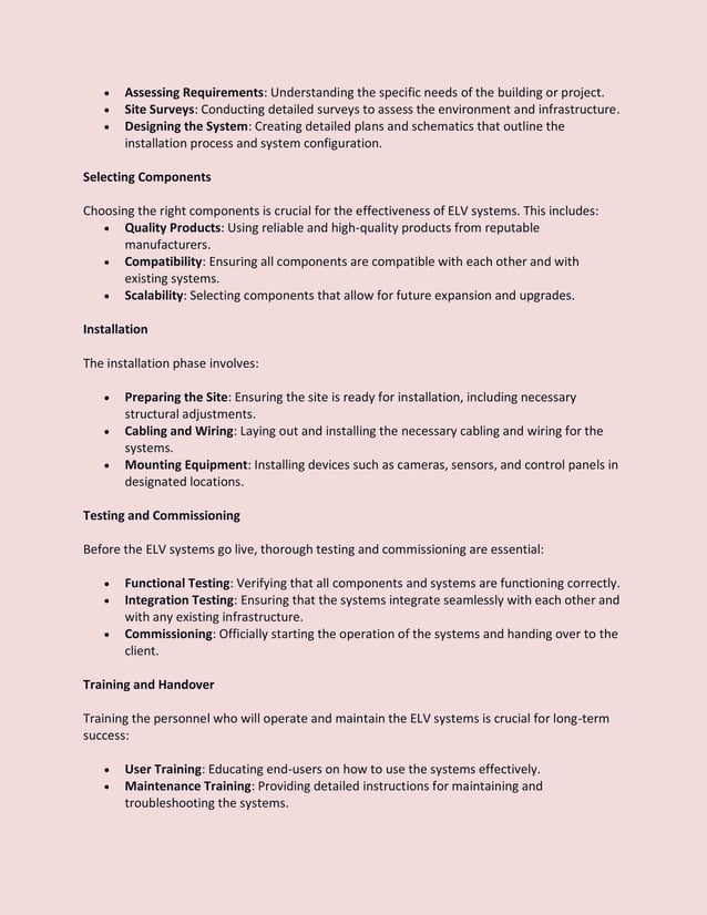 Understanding ELV System Installation: Enhancing Safety And Efficiency ...