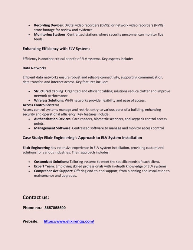Understanding ELV System Installation: Enhancing Safety And Efficiency ...