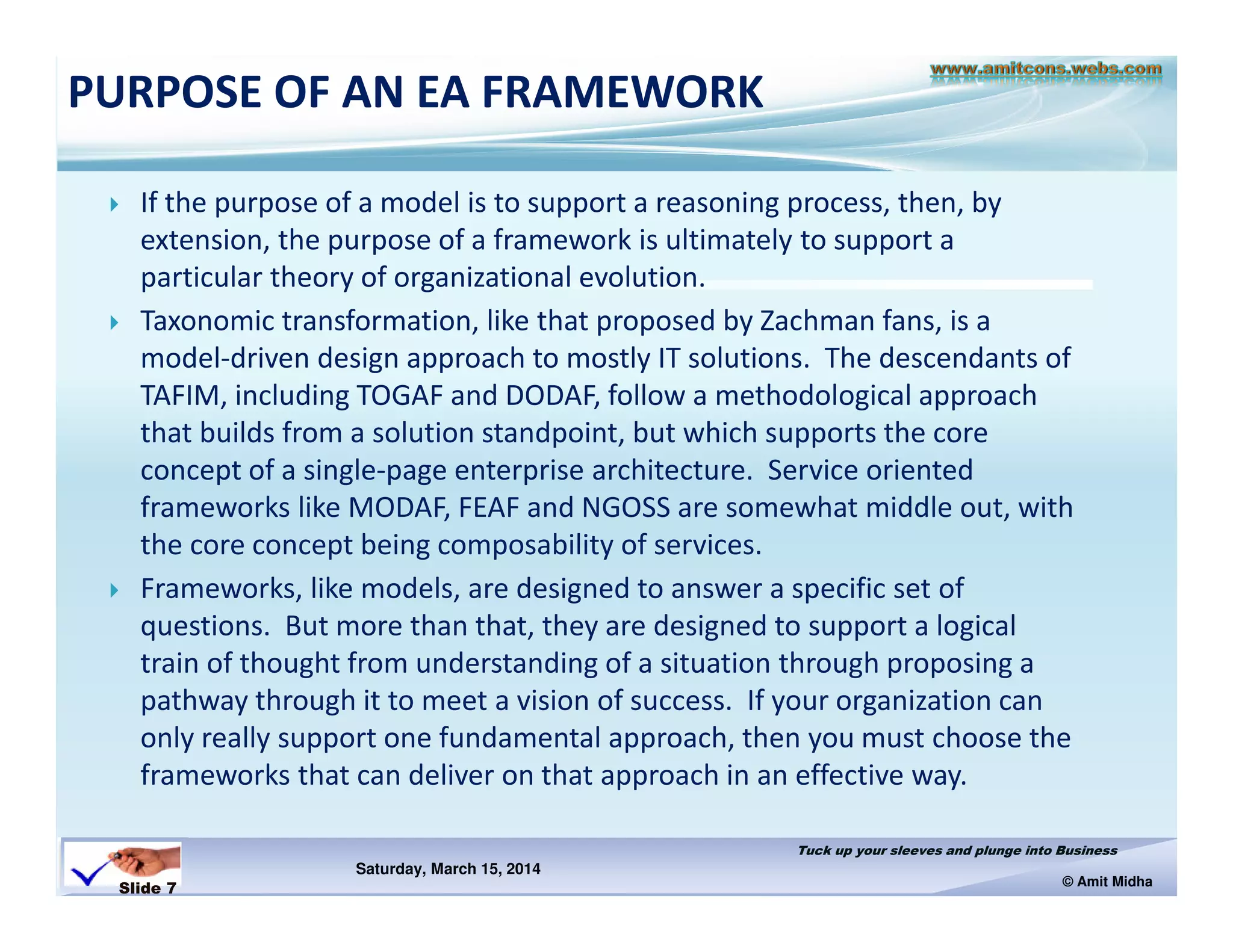 UNDERSTANDING ENTERPRISE ARCHITECTURE FRAMEWORKS TRAINING WORKSHOP | PDF