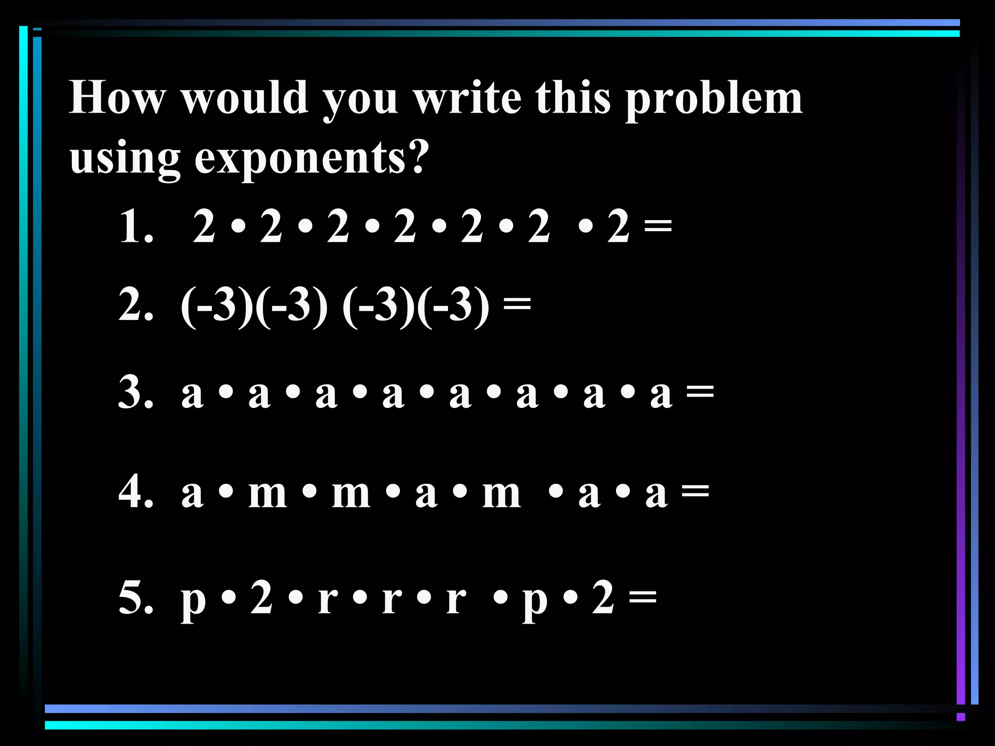 Understanding exponents | PPT
