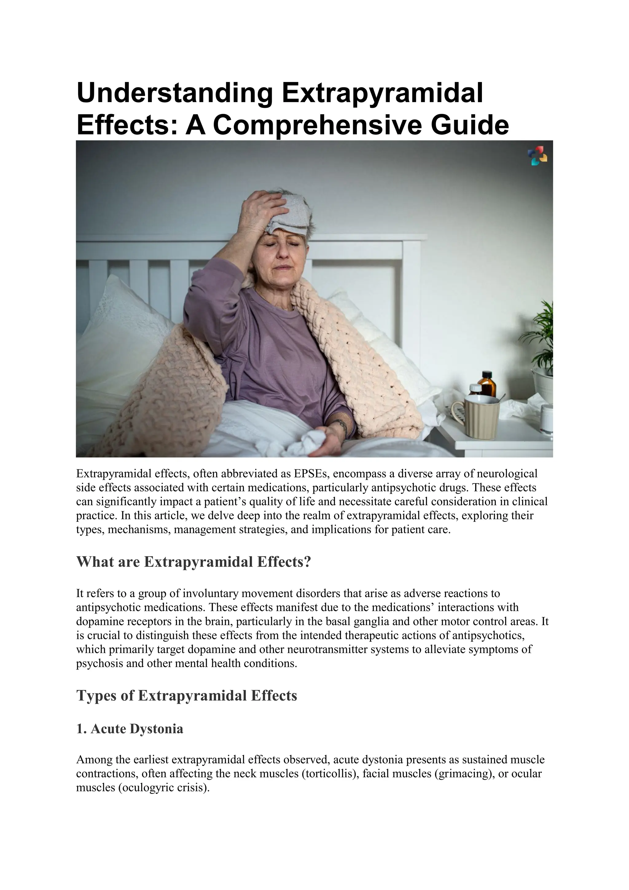 Extrapyramidal Effects: Types, Risk Factors, Management Strategies ...