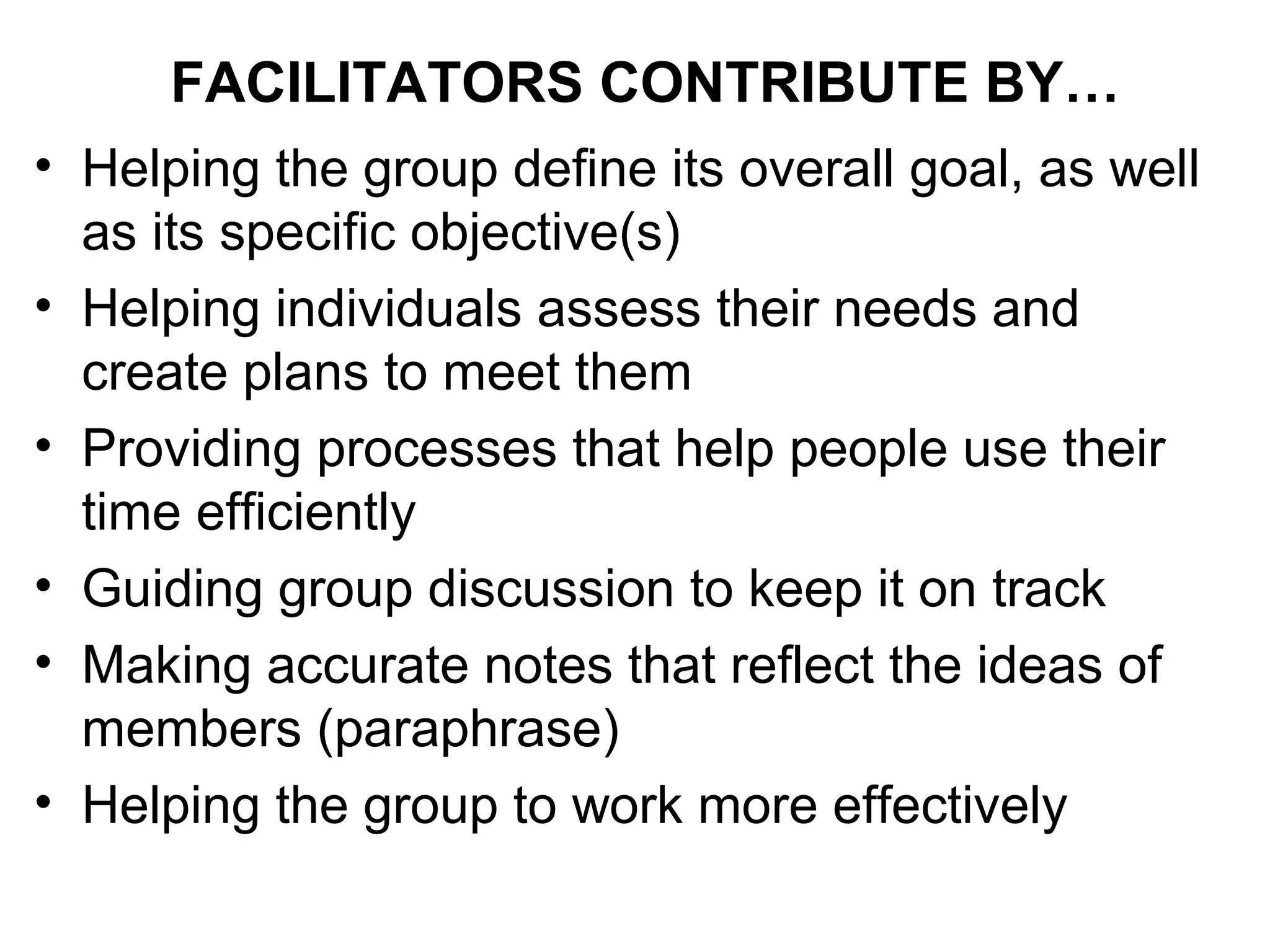 Understanding Facilitation | PPT | Sports