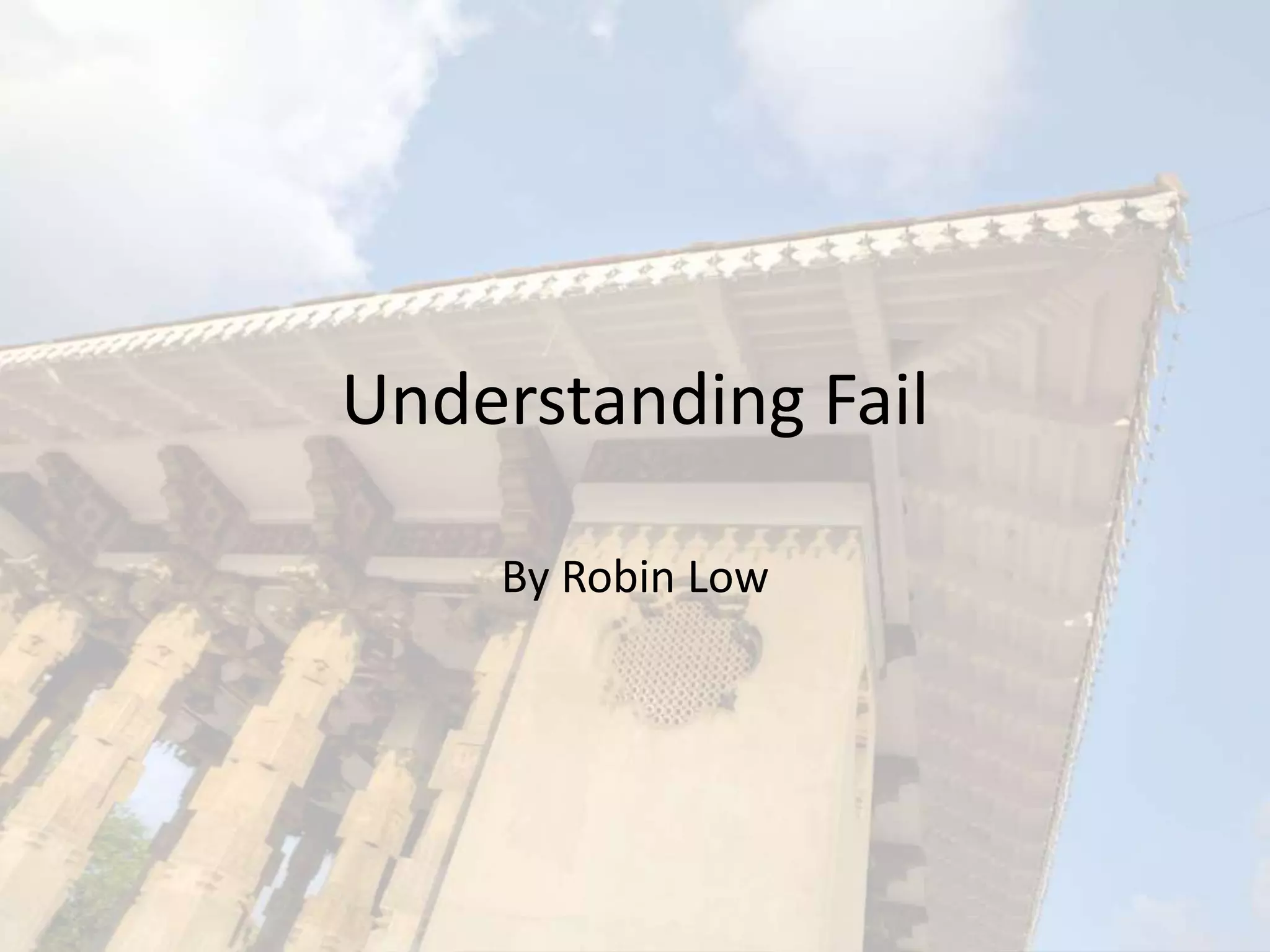 Understanding failure | PPT