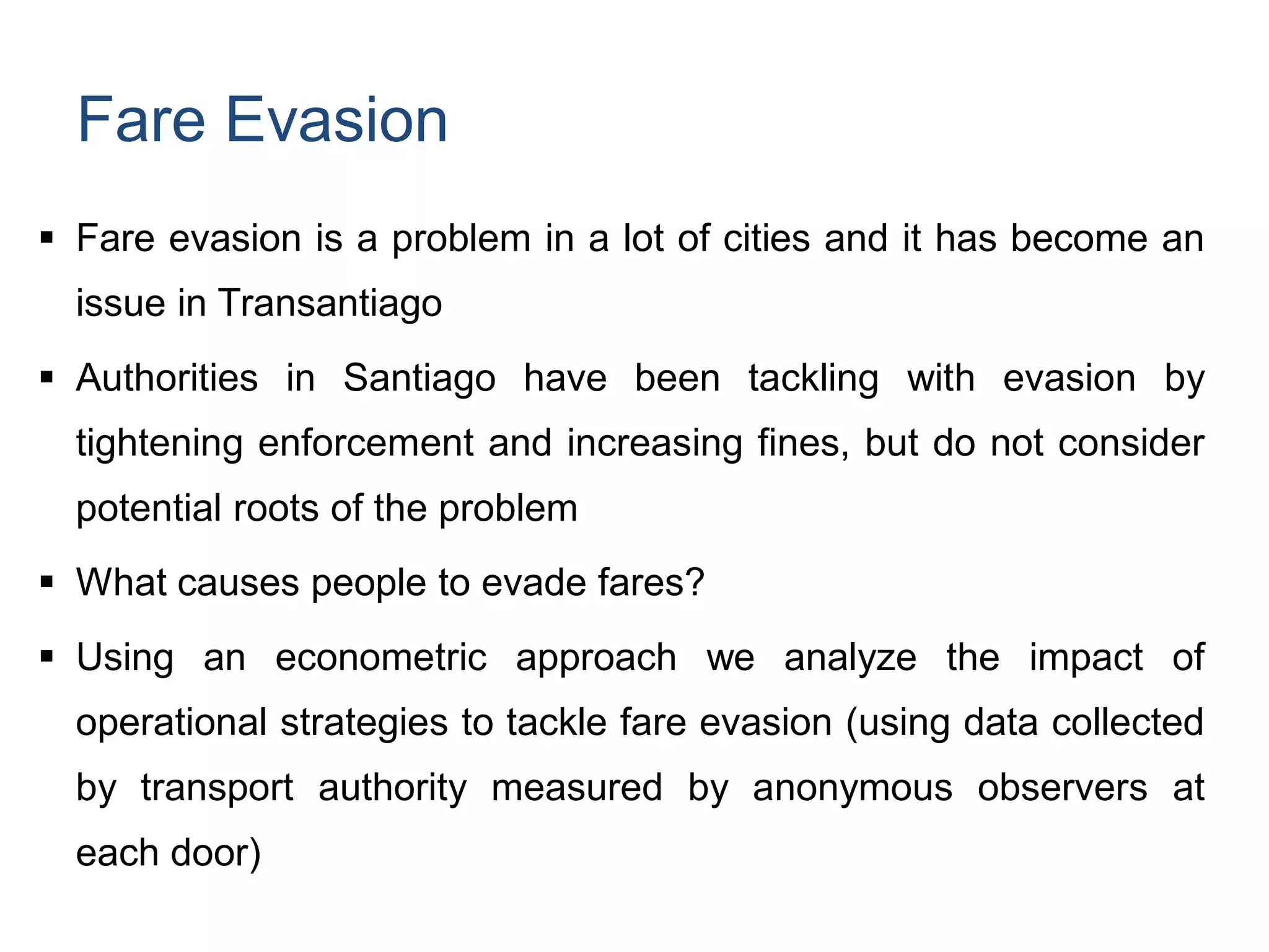 Understanding fare evasion incentives and contracts | PPT | Free Download