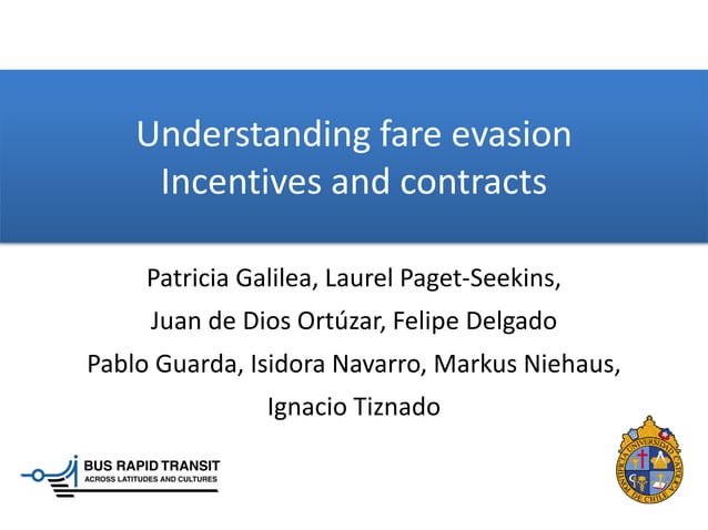 Understanding fare evasion incentives and contracts | PPT