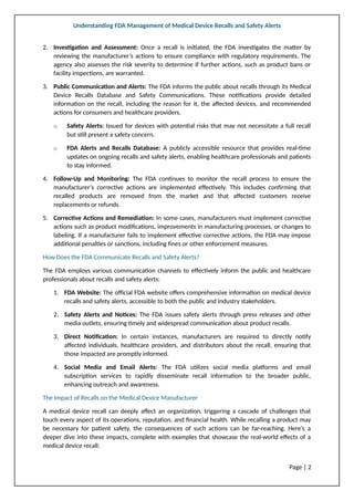 Understanding FDA Management of Medical Device Recalls and Safety ...
