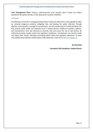 Understanding FDA Management of Medical Device Recalls and Safety ...