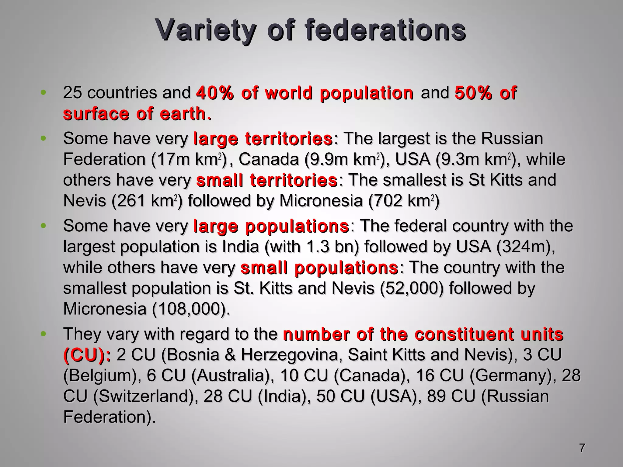 Understanding Federalism: Diffenent models-Different Challenges ...