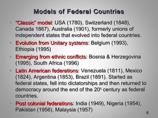 Understanding Federalism: Diffenent models-Different Challenges ...