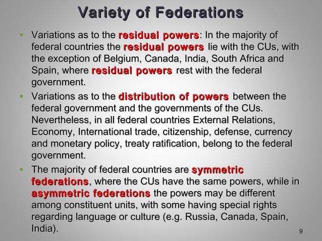Understanding Federalism: Diffenent models-Different Challenges ...
