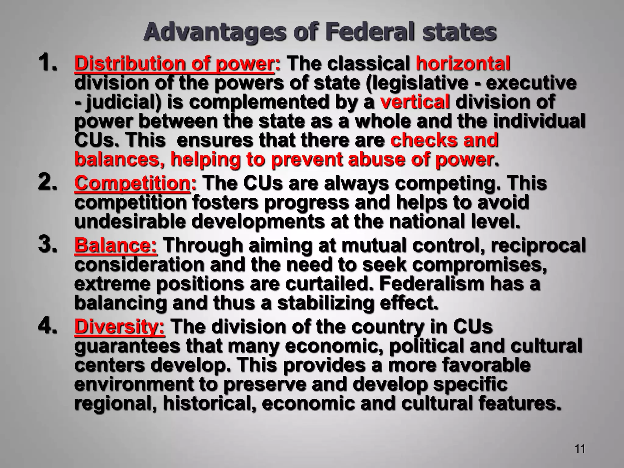 Understanding Federalism- Advantages and Disadvantages 2.ppt