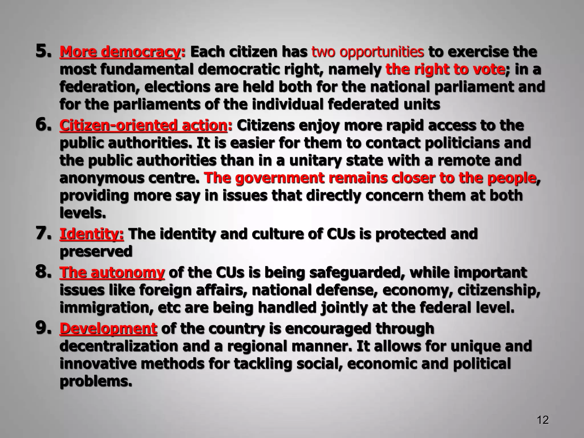 Understanding Federalism- Advantages and Disadvantages 2.ppt