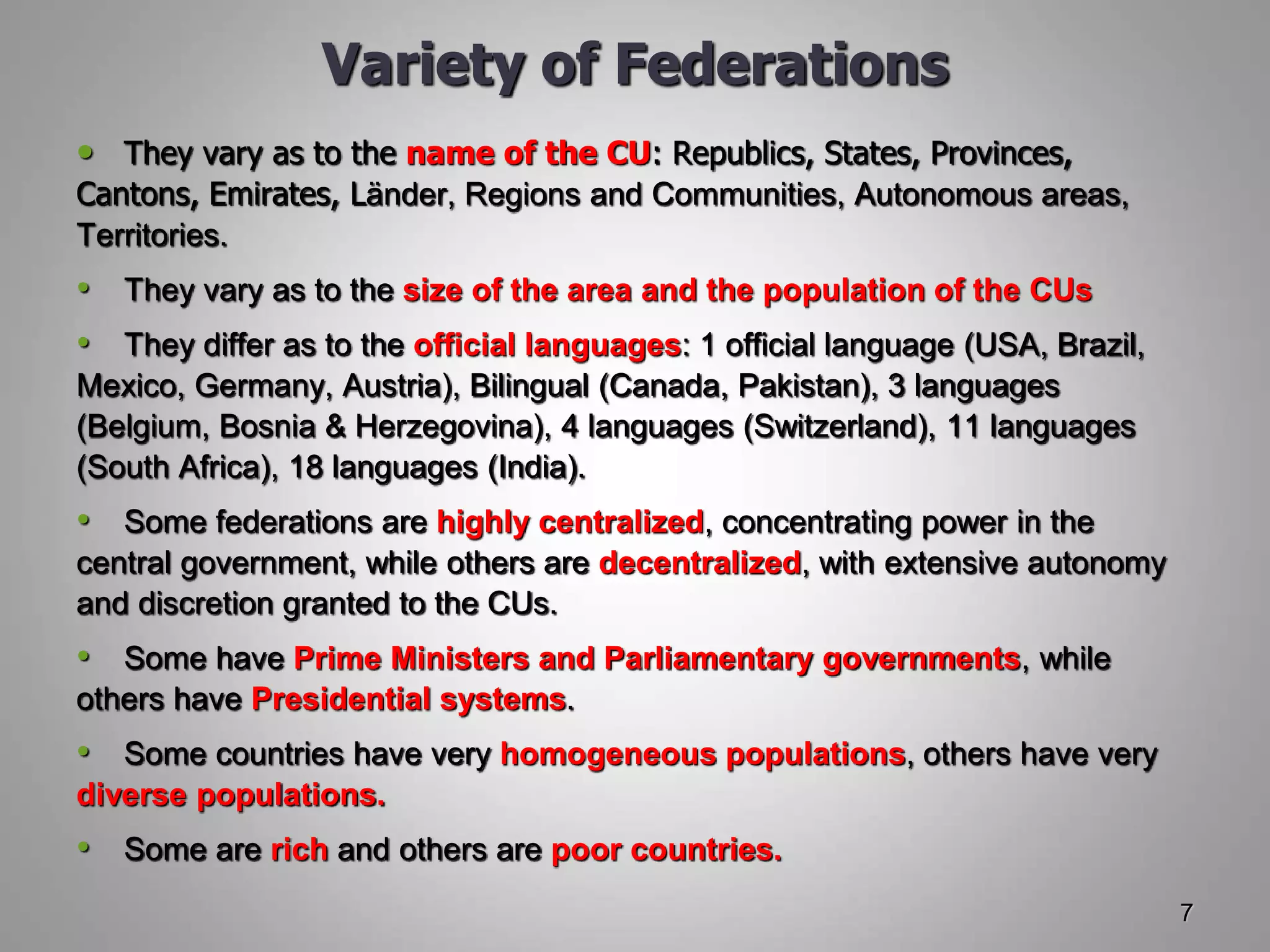 Understanding Federalism- Advantages and Disadvantages 2.ppt