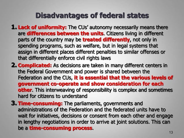 Understanding Federalism- Advantages and Disadvantages 2.ppt