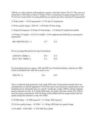 Understanding feed analysis | DOCX | Agriculture | Industries