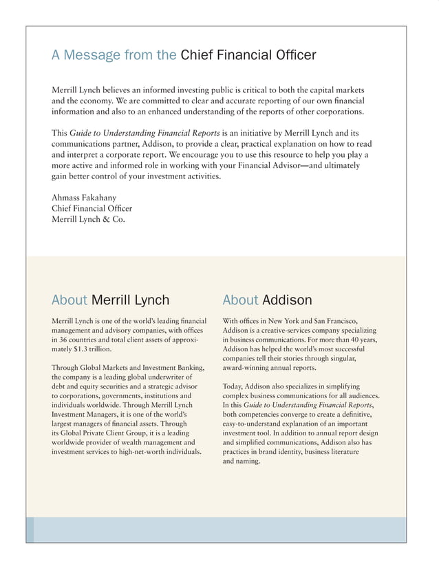 Merrill Lynch: Understanding financial statements | PDF