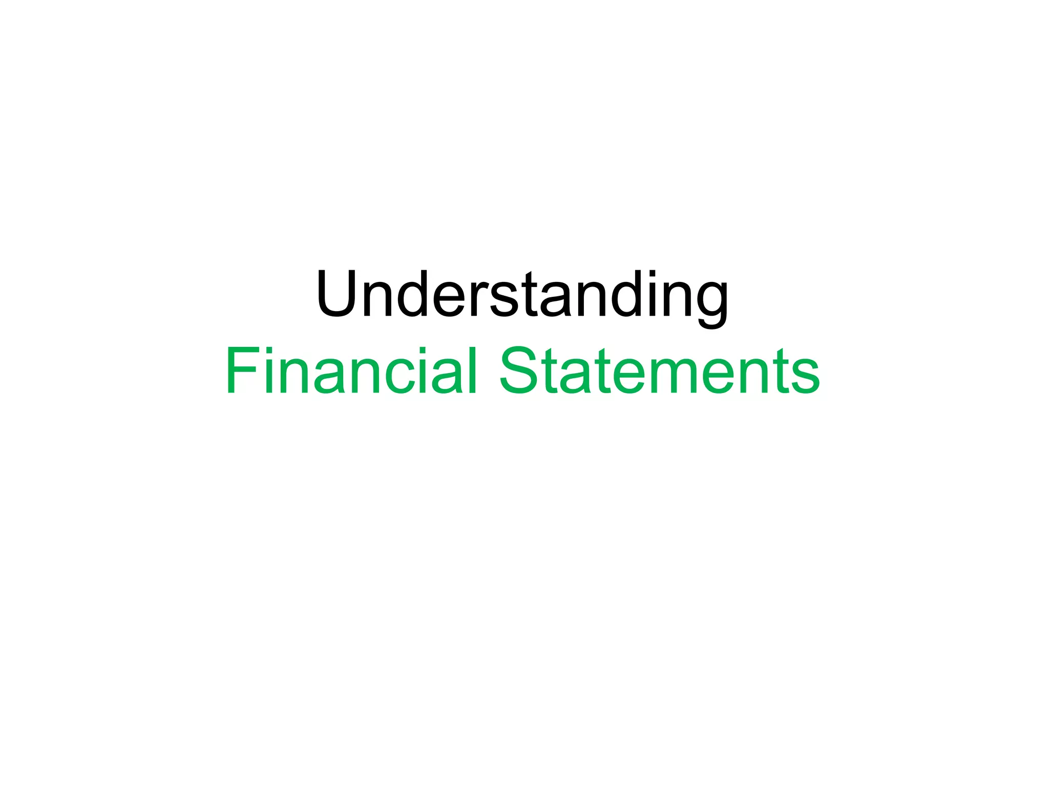 Understanding financial statement | PPT