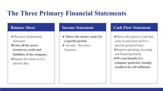 Understanding financial statements - ITT Project | PPTX